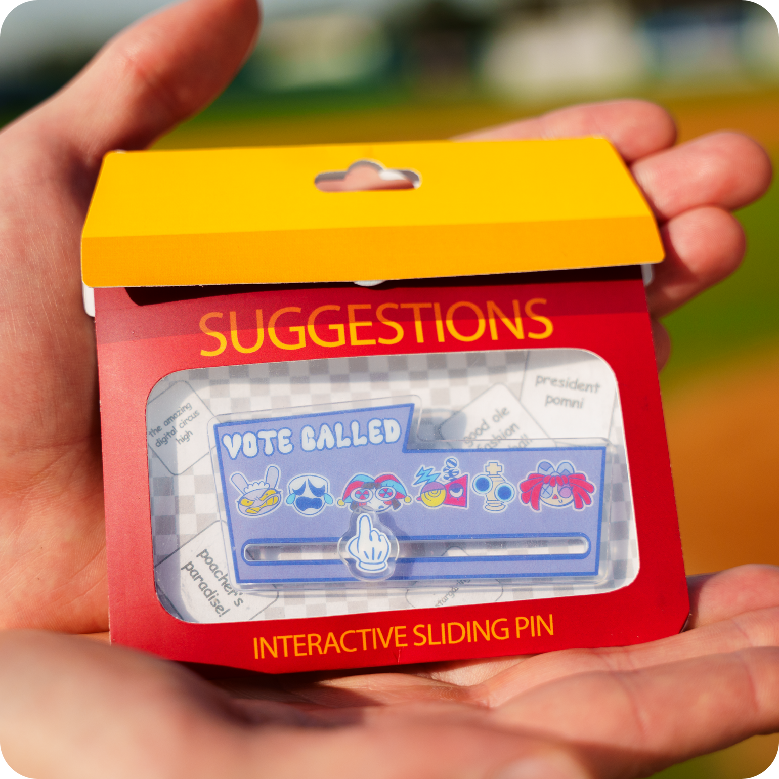 Sliding Vote Pin – Glitch Productions Store