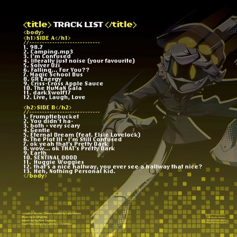 Disco de vinilo n.º 2 de Murder Drones – Glitch Productions Store